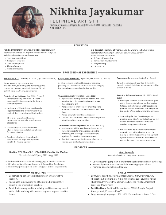 Resume :: Nikhita-jayakumar